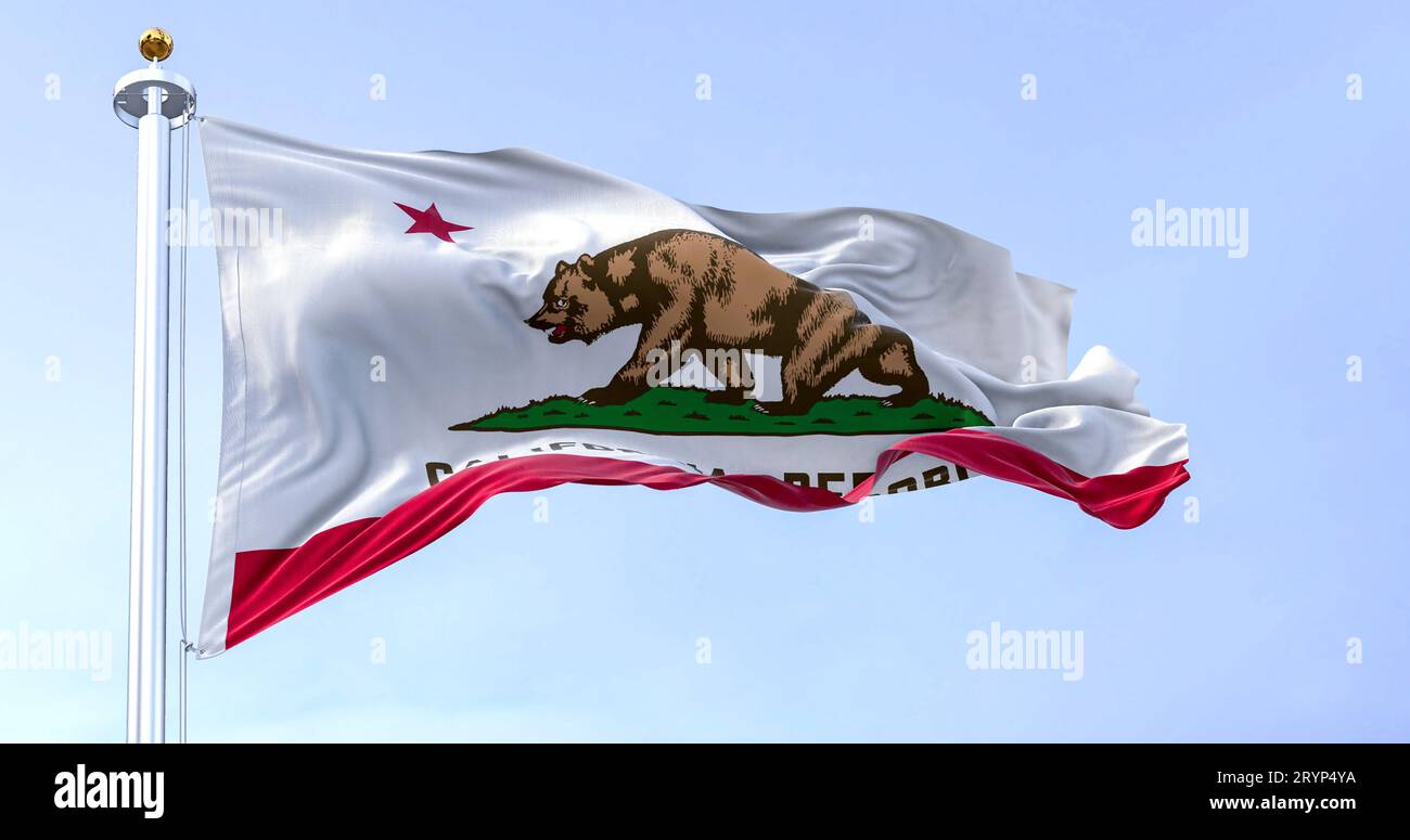 California flag state flag waving hi-res stock photography and images ...