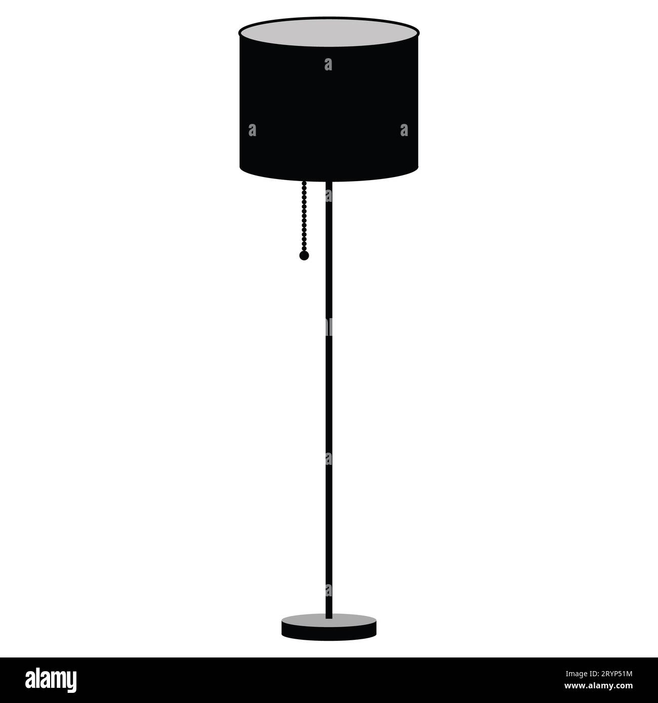 black standing lamp icon. floor lamp sign. Modern lamp symbol. flat ...