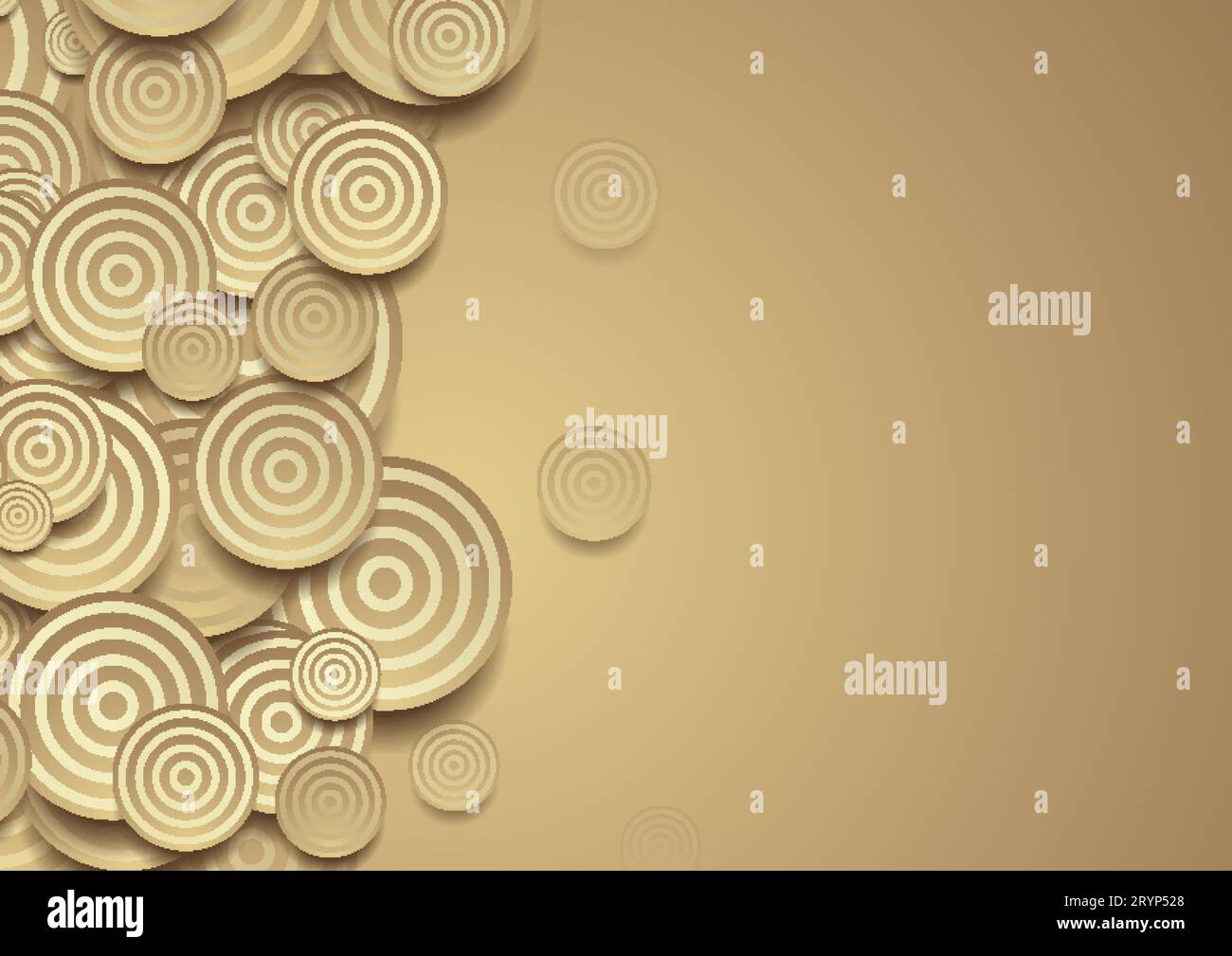 Brown circles and rings abstract geometric tech background. Vector ...