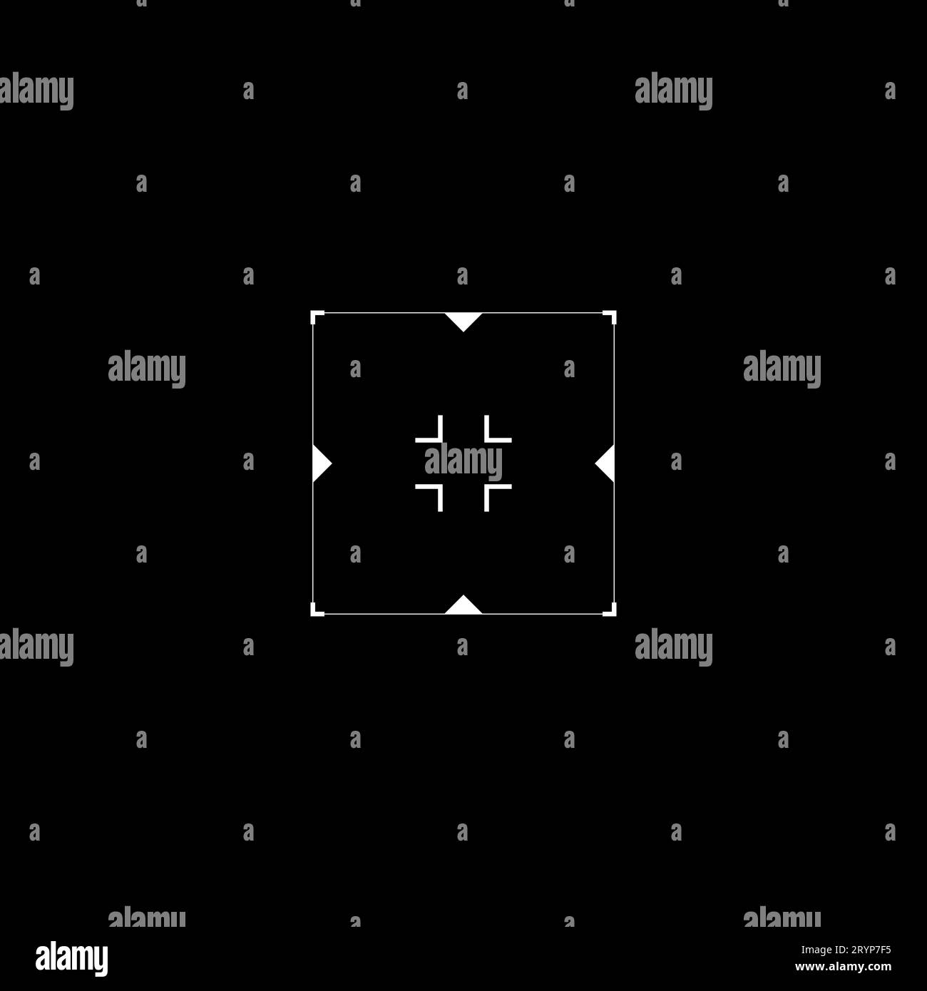 Futuristic military GUI rectangle target, tech aim, cross sight, HUD ...