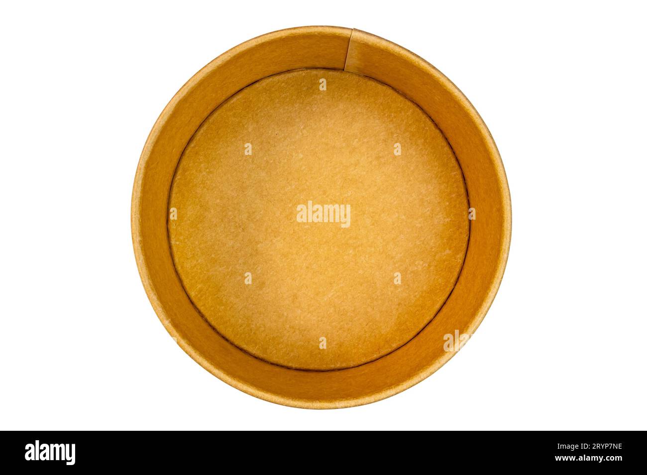 Top view closeup of new empty single brown paper bowl isolated on white ...