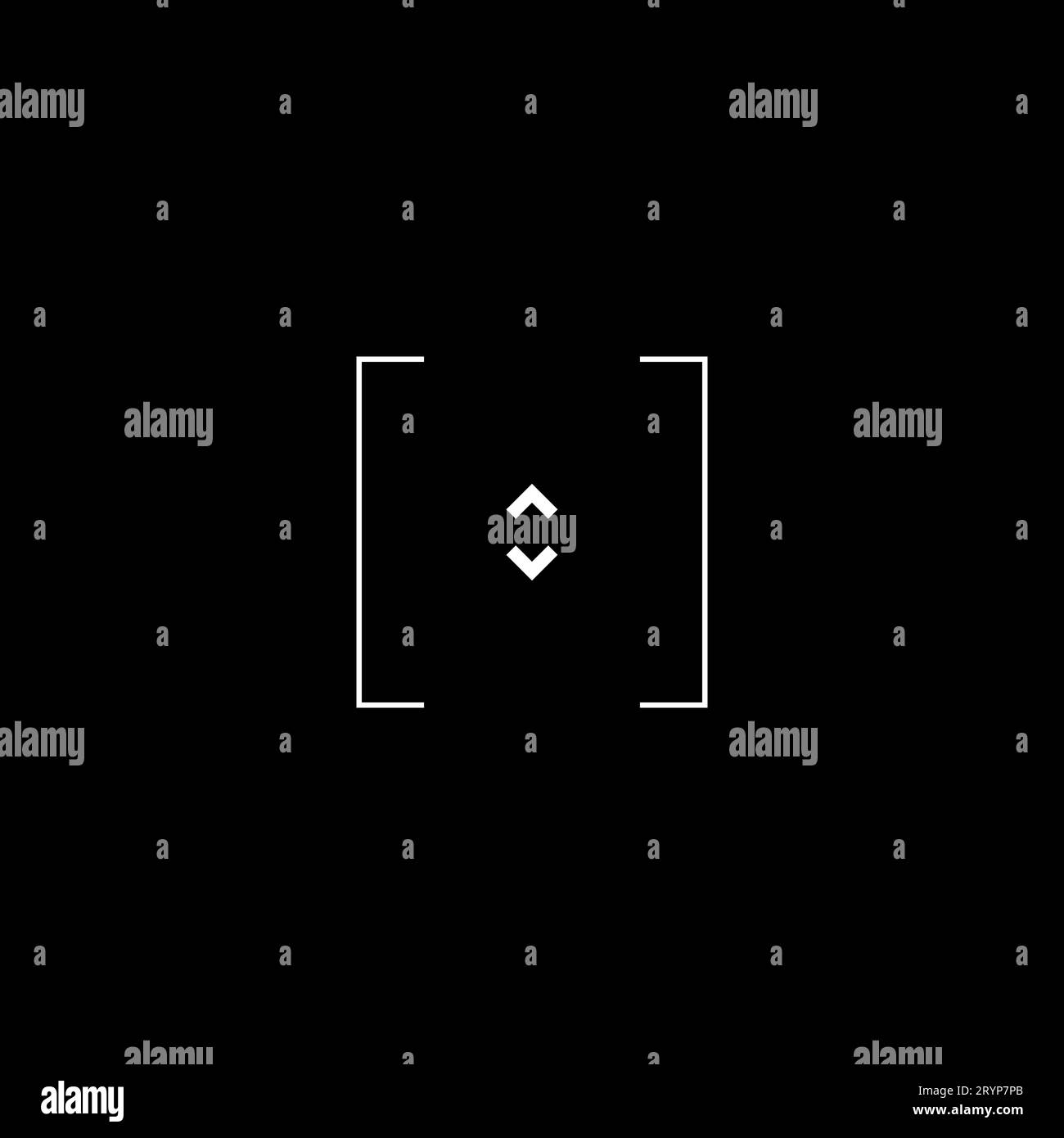 Futuristic military GUI rectangle target, tech aim, sight, HUD reticle ...