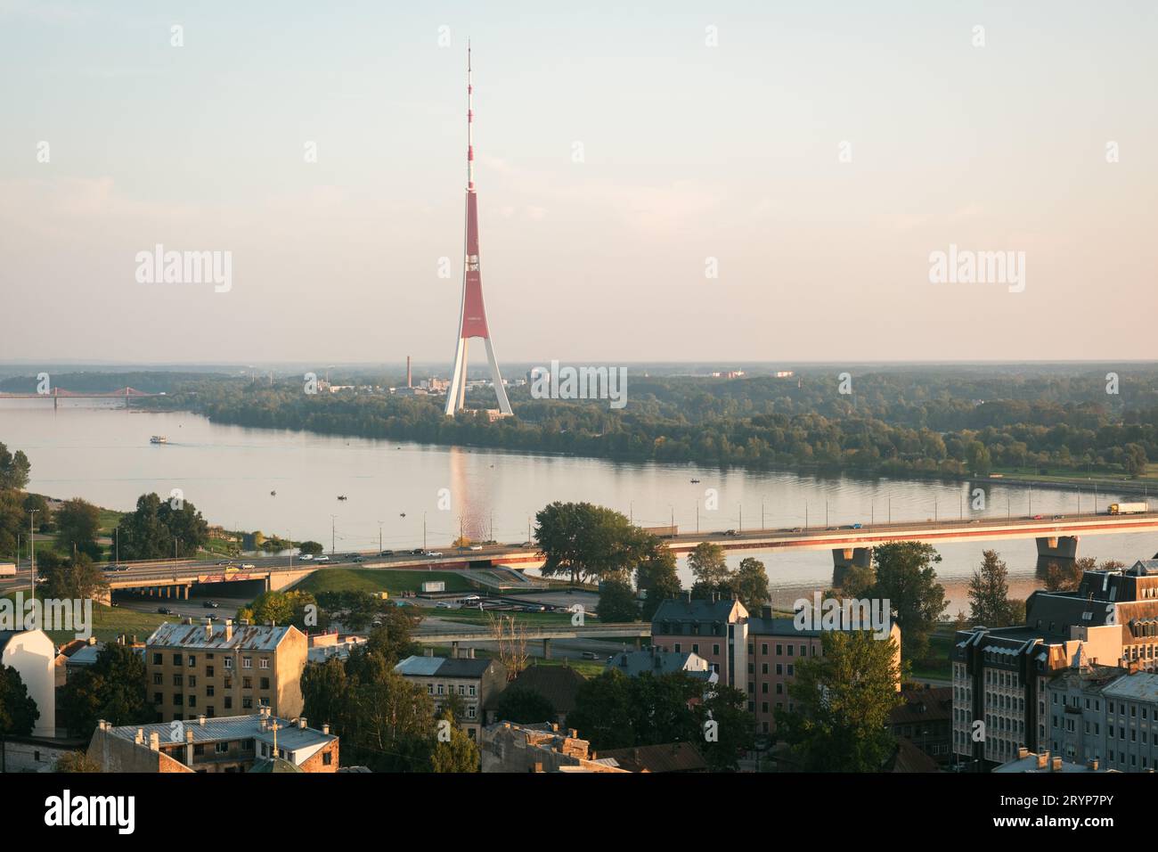 View of the Riga TV Tower and Daugava River from the Latvian Academy of ...