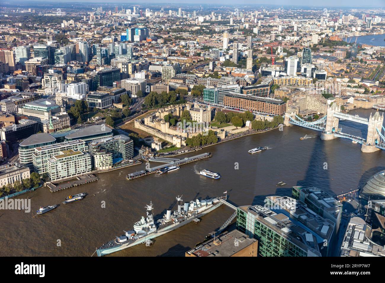 Aerial view of the city of london the river hi-res stock photography ...