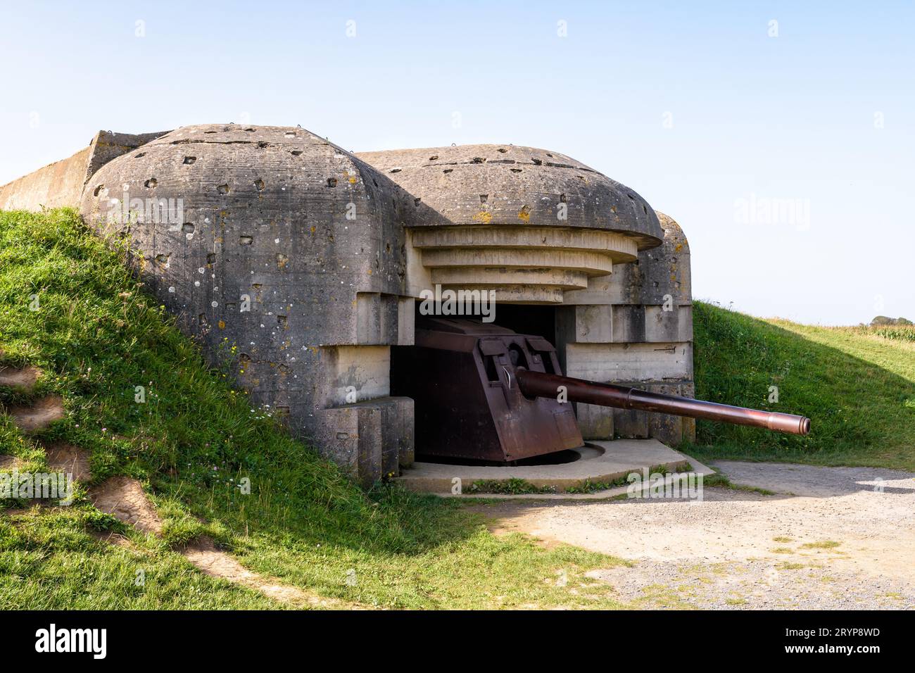 A bunker holding a 150 mm gun in the Longues-sur-Mer battery in ...