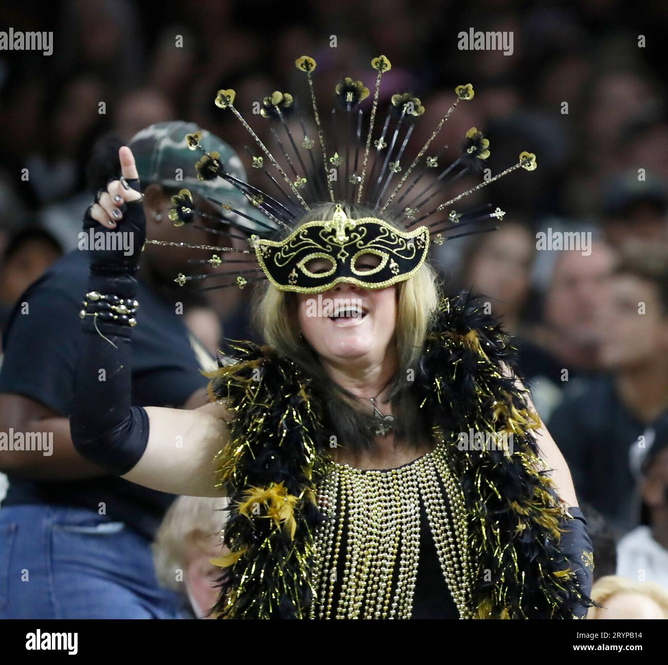 New Orleans, USA. 01st Oct, 2023. A costumed New Orleans Saints fan ...