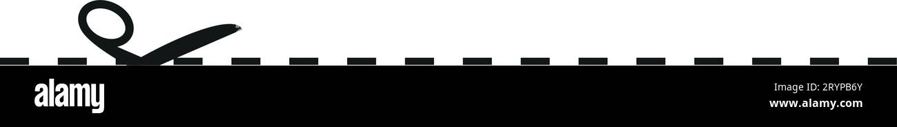 Cut line icon with scissor, cut here guidance, scissors and dash ...