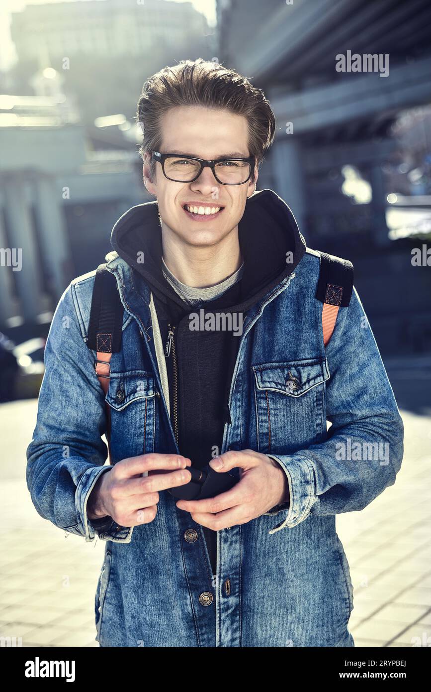 Cute guy glasses hi-res stock photography and images - Alamy