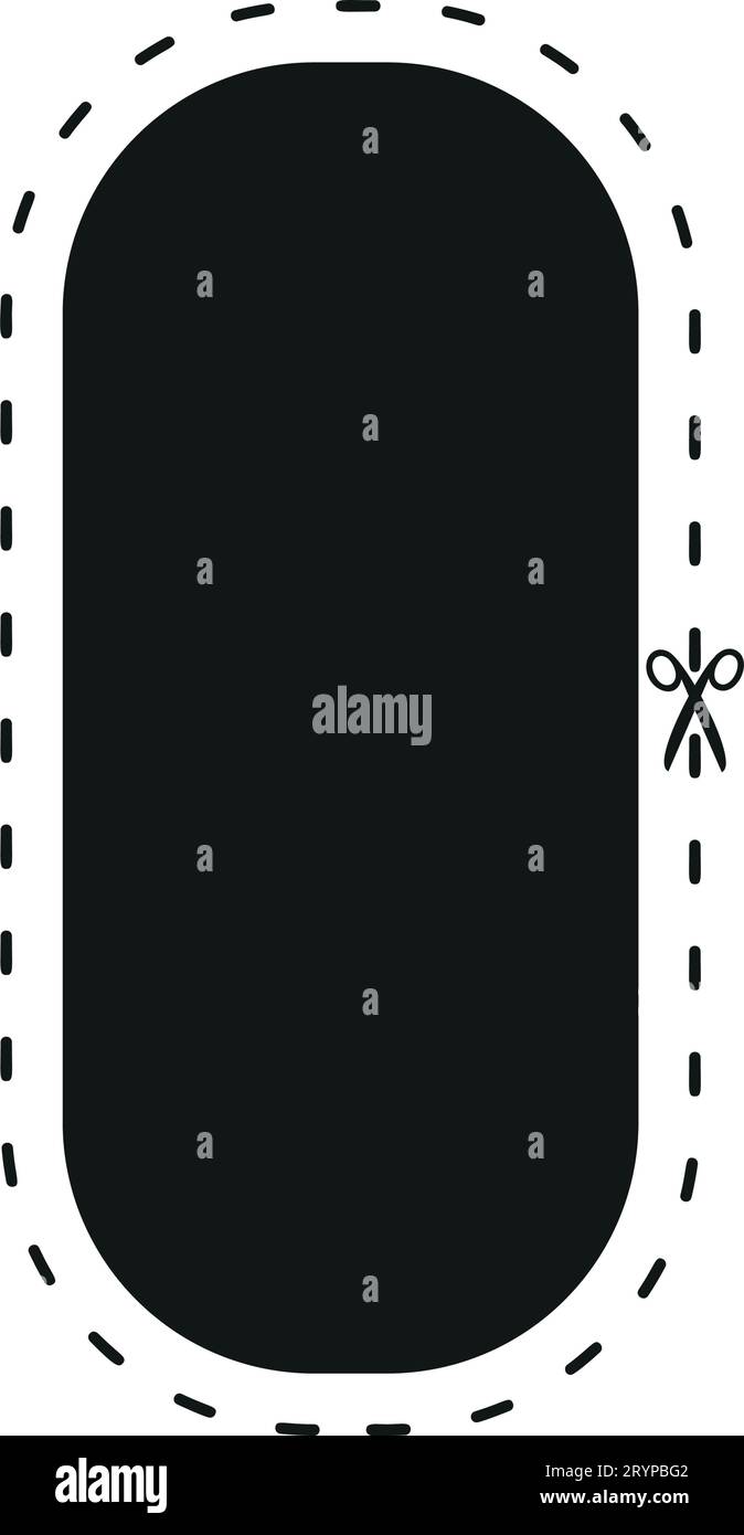 Cut line icon with scissor, cut here guidance, scissors and dash ...