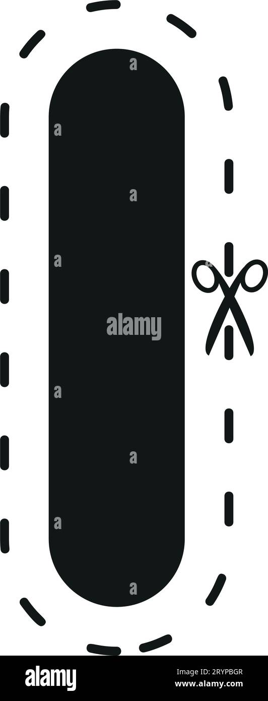 Cut line icon with scissor, cut here guidance, scissors and dash ...