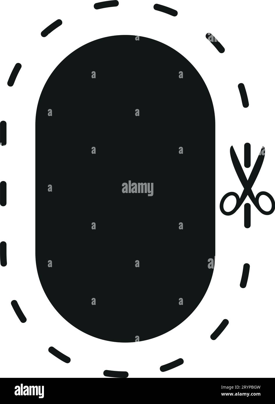 Cut line icon with scissor, cut here guidance, scissors and dash ...