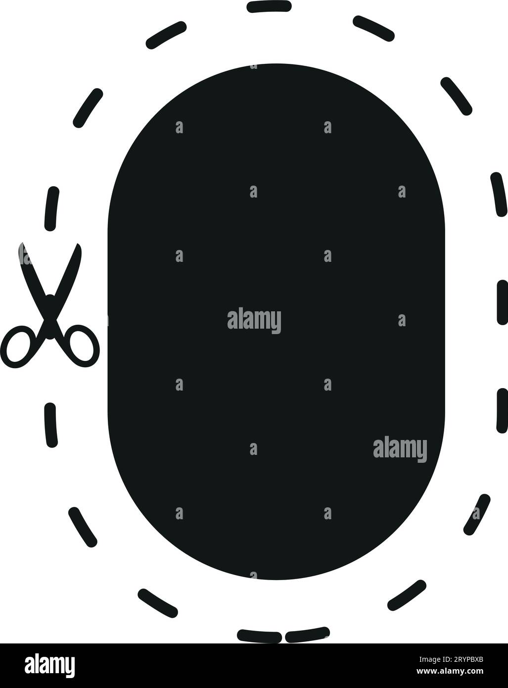 Cut line icon with scissor, cut here guidance, scissors and dash ...