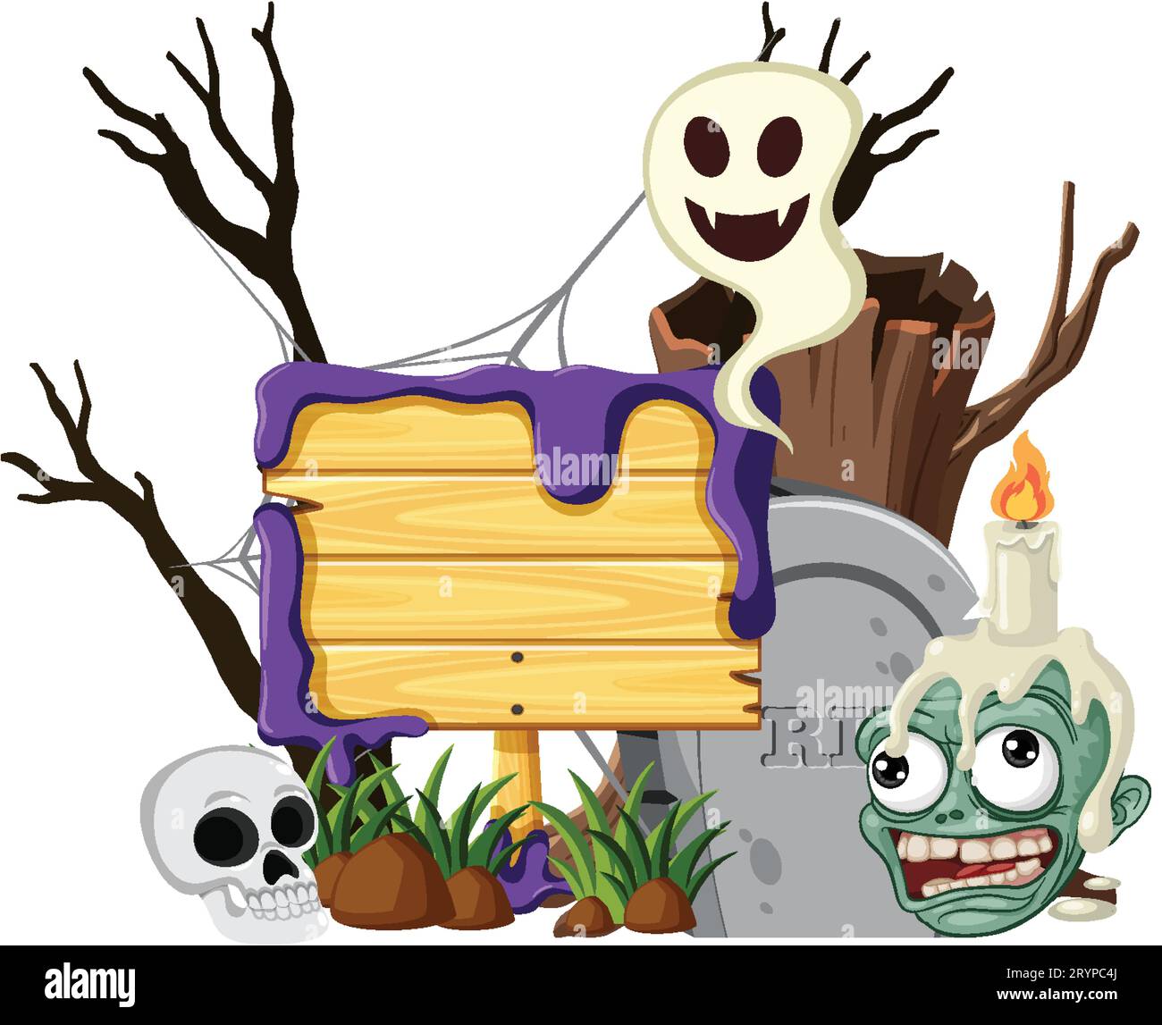 Vector illustration cartoon zombie wooden Stock Vector Images - Alamy