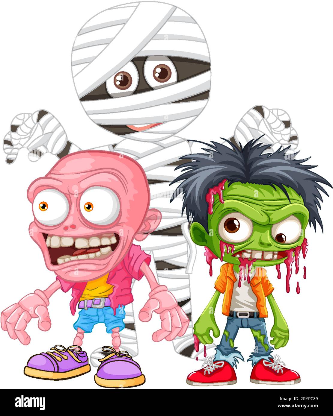 An isolated vector illustration of a scary zombie and mummy Stock ...