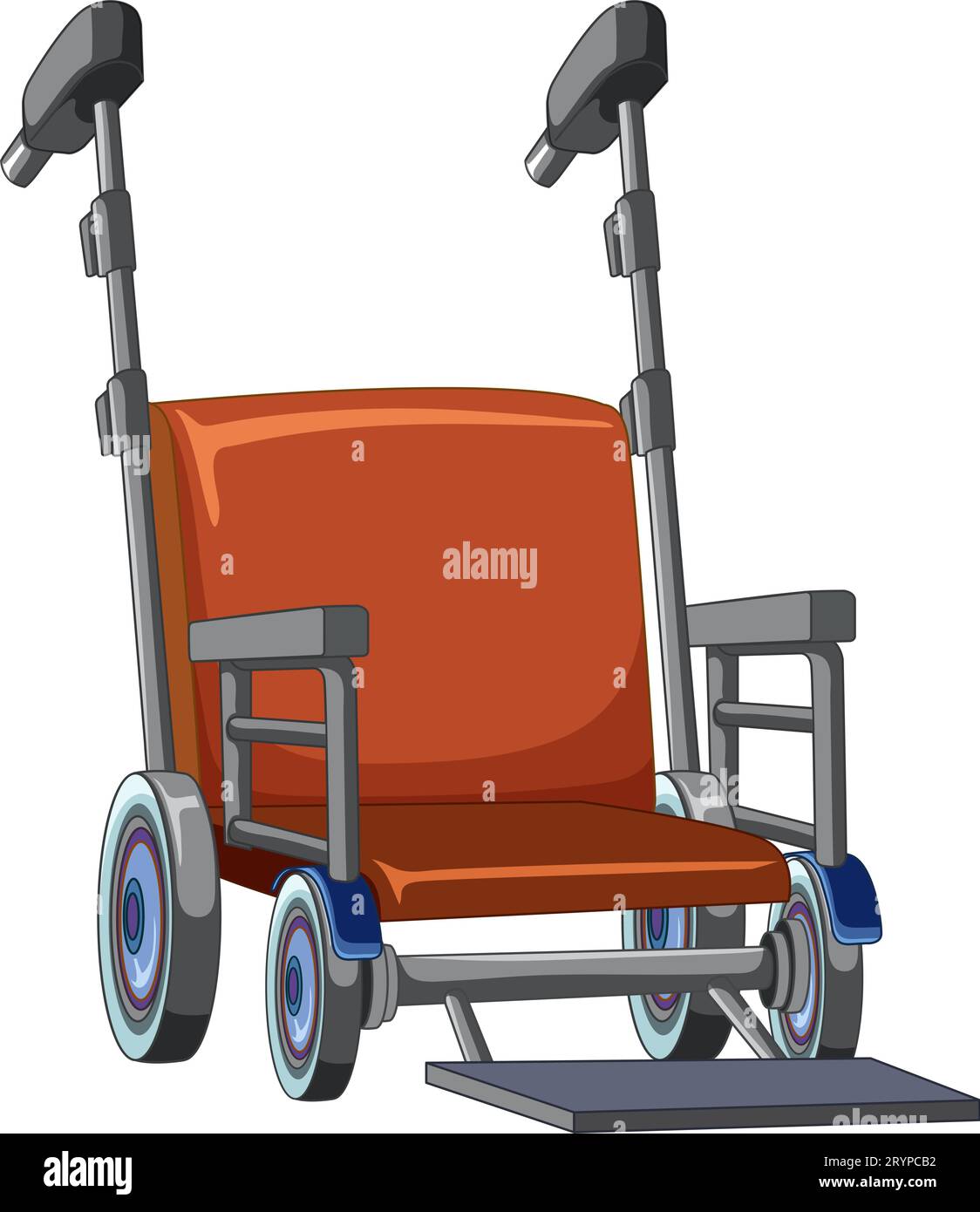 Colorful vector cartoon of a wheelchair, isolated on white background ...