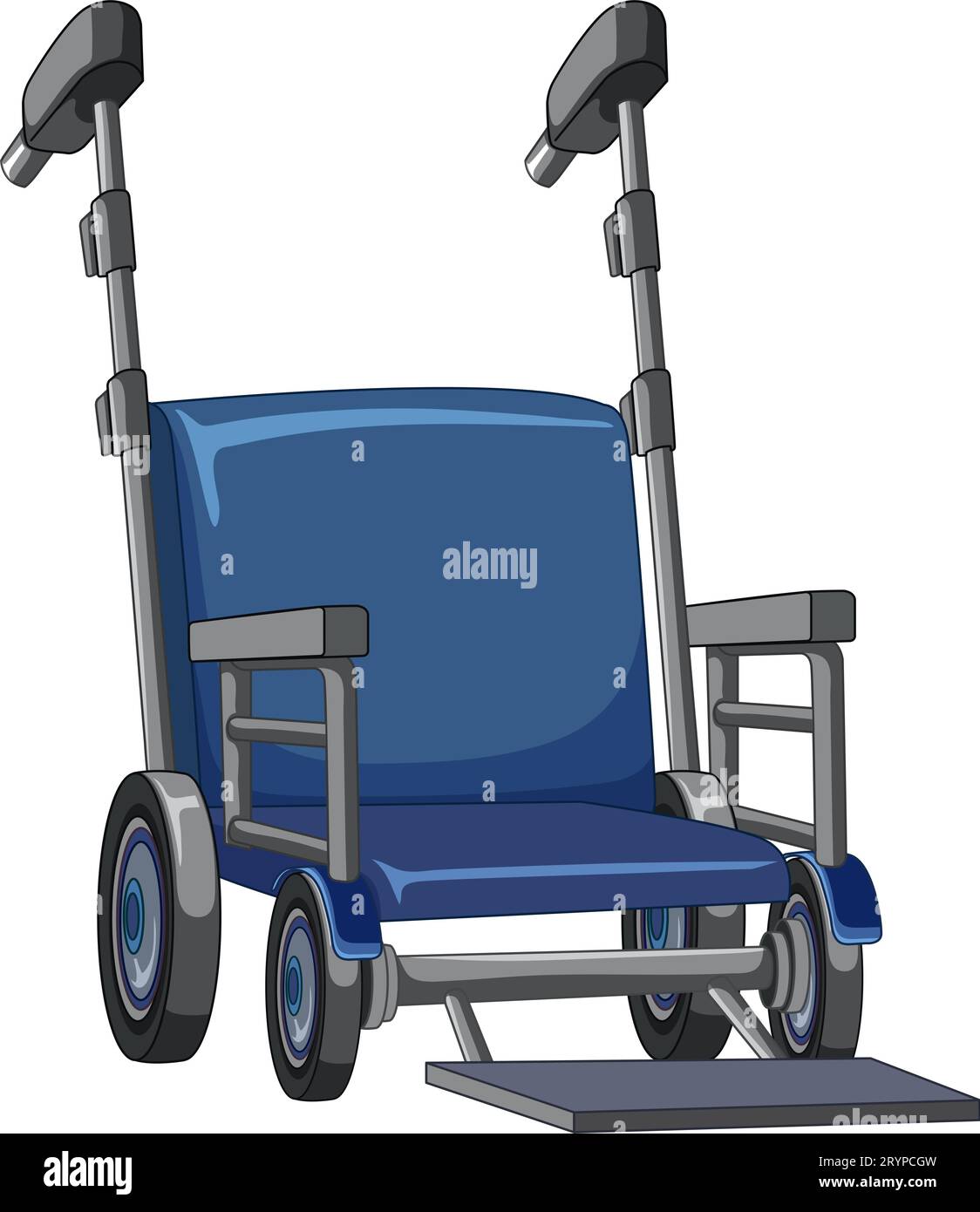 Colorful vector cartoon of a wheelchair, isolated on white background ...