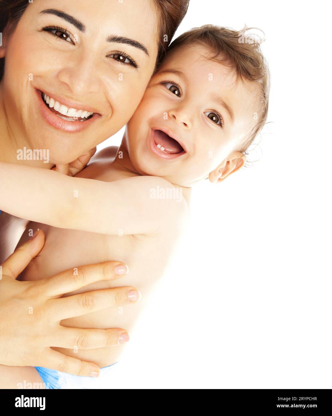 Happy faces family laughing portrait isolated Stock Photo - Alamy