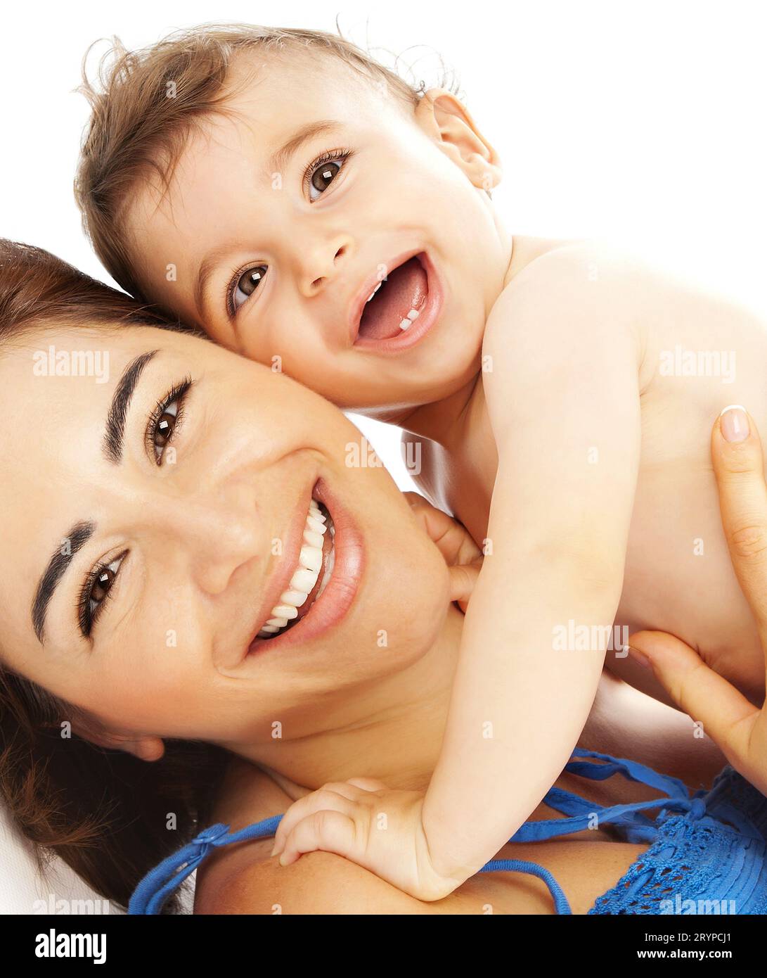 Portrait of nice boy with mother Stock Photo - Alamy