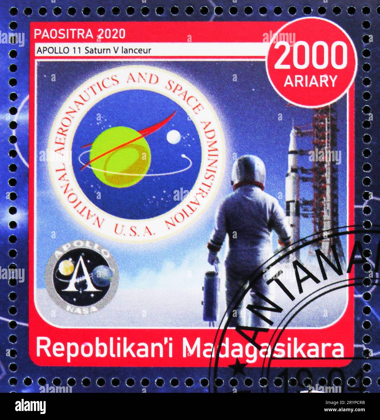 MOSCOW, RUSSIA - JULY 12, 2022: Postage stamp printed in Madagascar ...