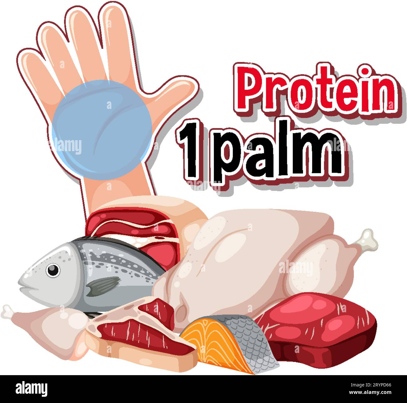 Protein Food: Healthy Eating Concept in Vector Illustration ...