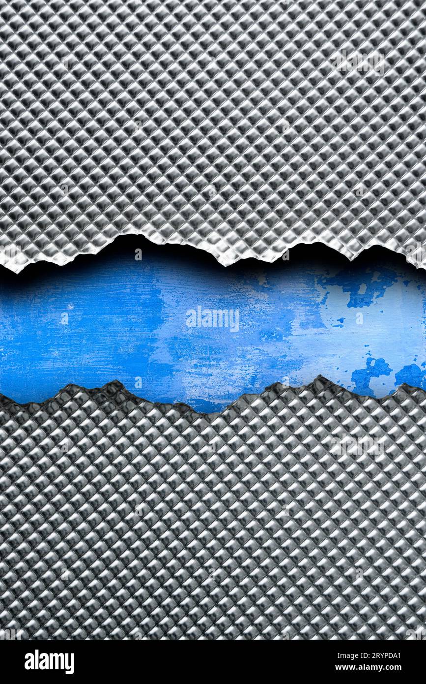 Shiny metal torn away to reveal peeling paint Stock Photo - Alamy