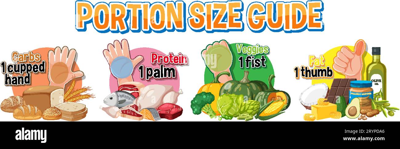 Guide to comparing food portions for a healthy diet Stock Vector Image ... Guide to comparing food portions for a healthy diet Stock Vector Image ...