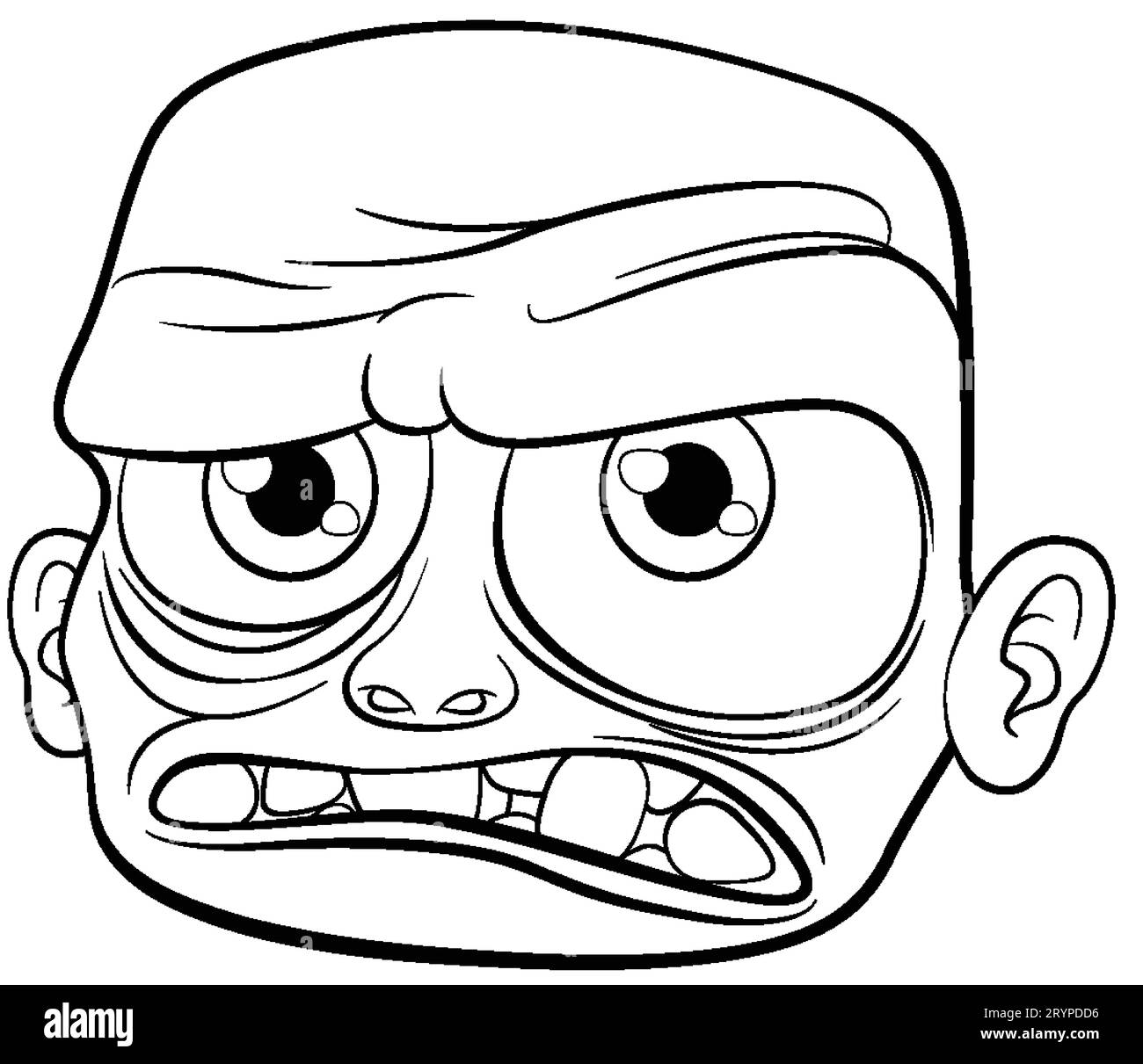 A bold and grumpy old man depicted in a vector cartoon outline Stock ...