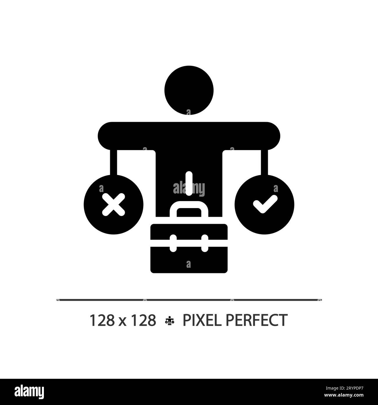 Decision making black glyph Cut Out Stock Images & Pictures - Alamy