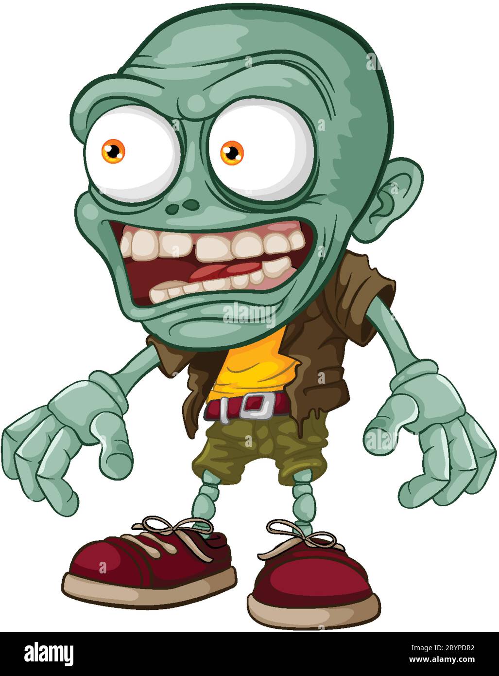 A scary bald zombie monster man in a cartoon illustration Stock Vector Image & Art - Alamy