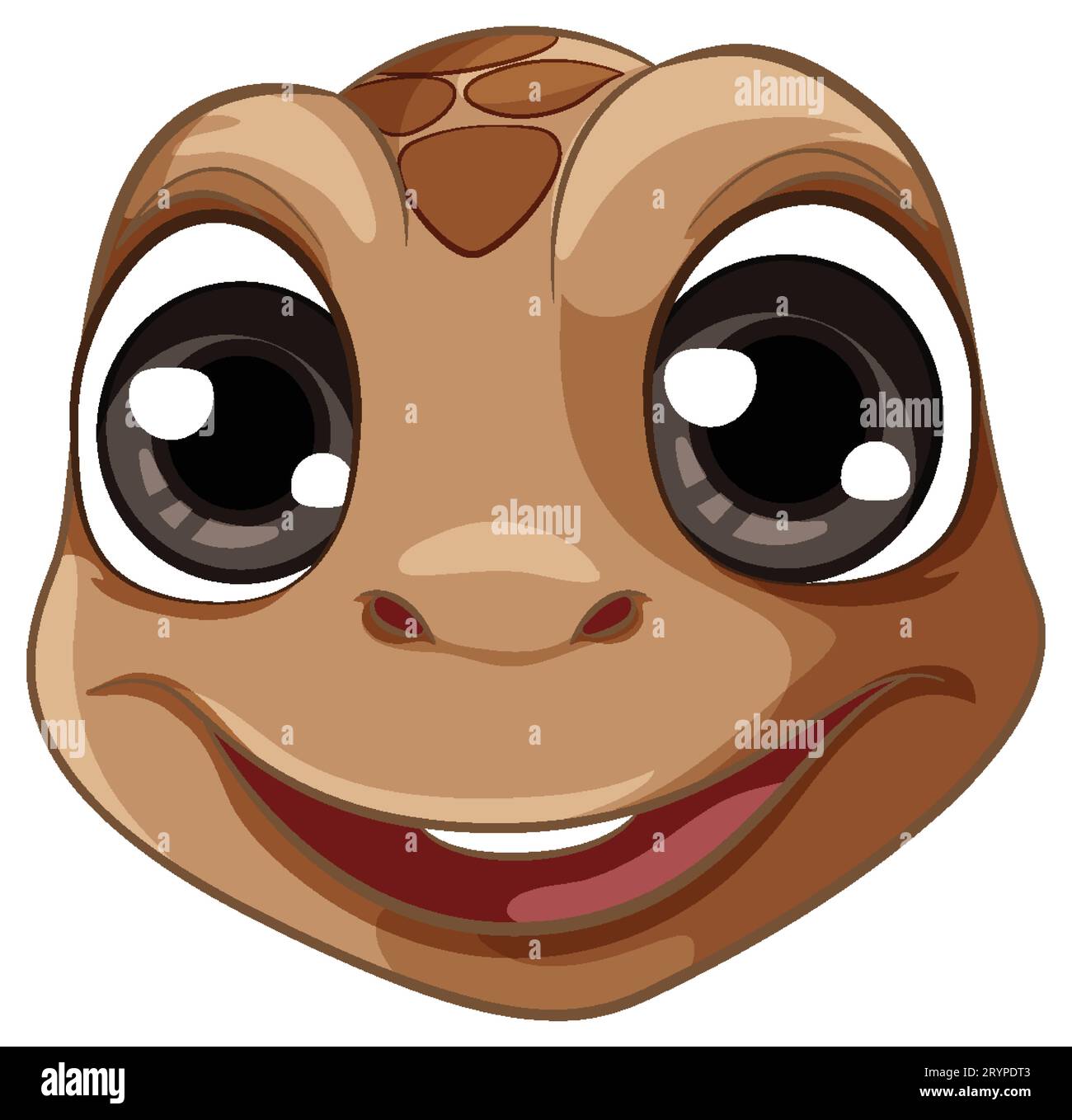 A vector cartoon illustration of a smiling turtle face isolated on a ...