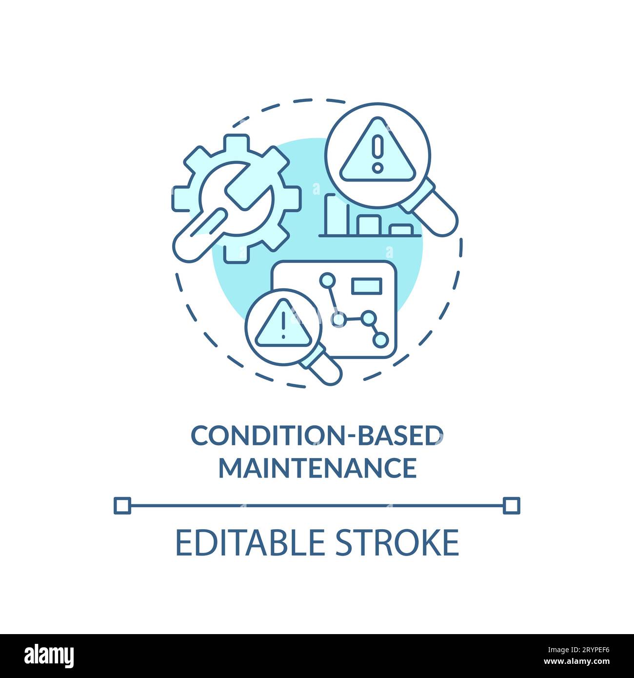 2D thin linear icon condition based maintenance concept Stock Vector ...
