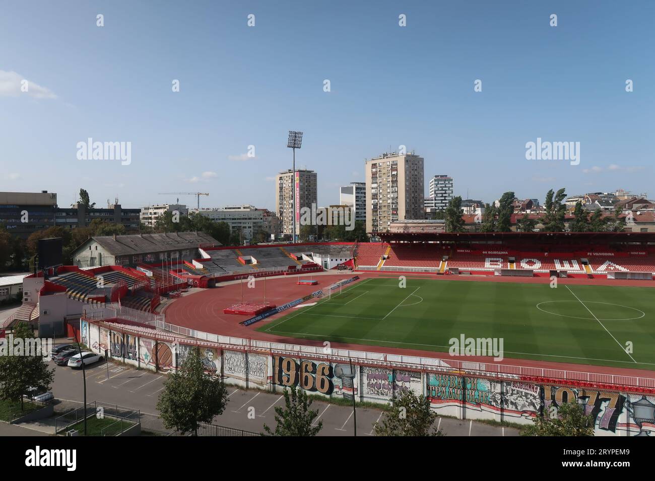 Novi Sad, Serbia 01.10.2023 Stadium of the football club Vojvodina ...