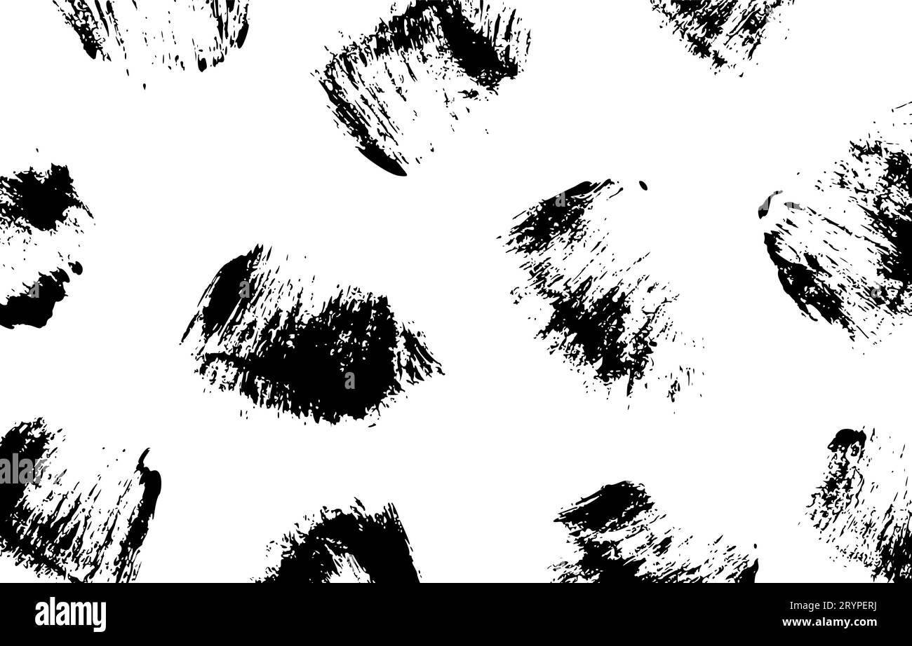Grunge paintbrush strokes create a textured shape, black ink splashes ...