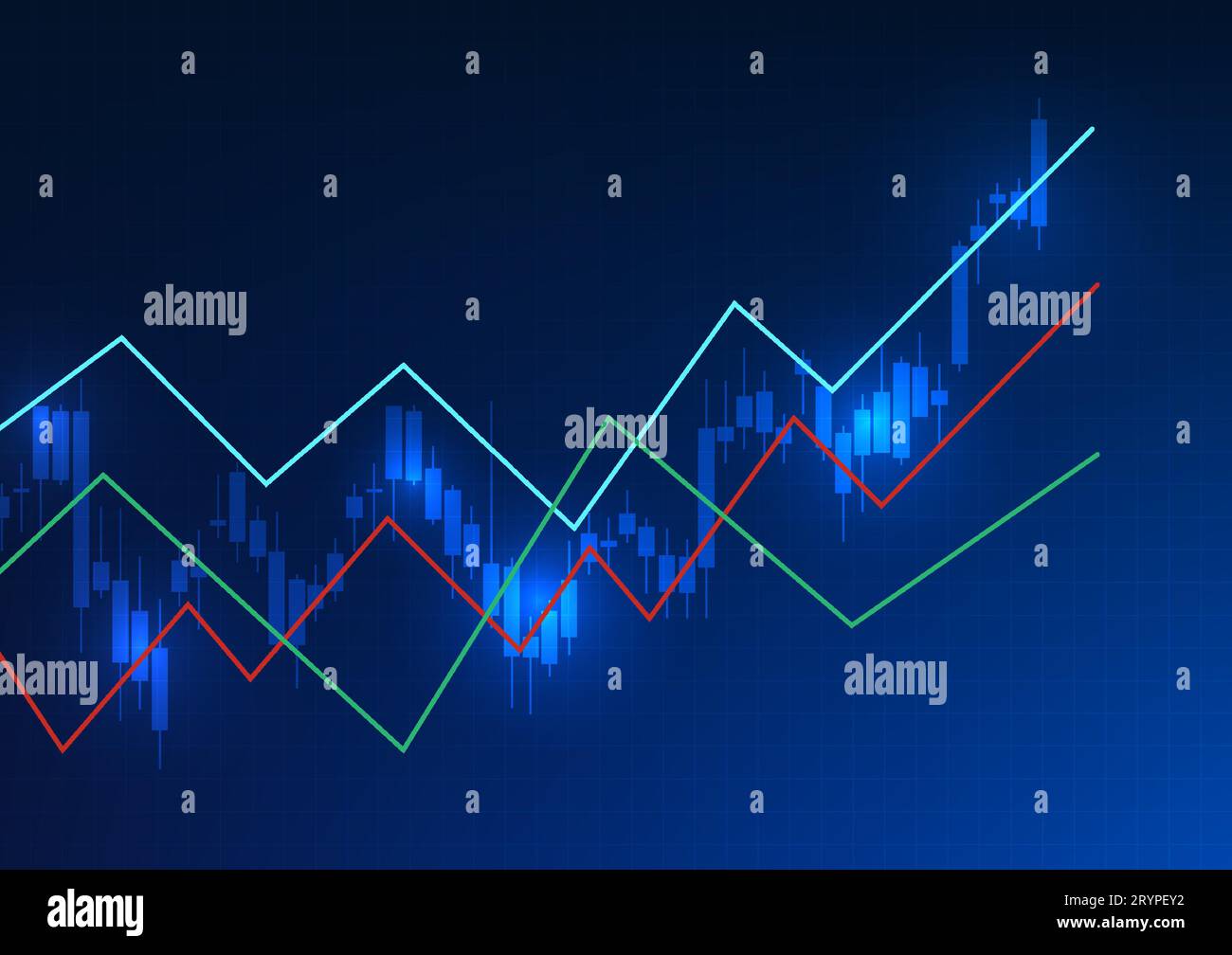 Technology background with price charts used to measure the growth ...