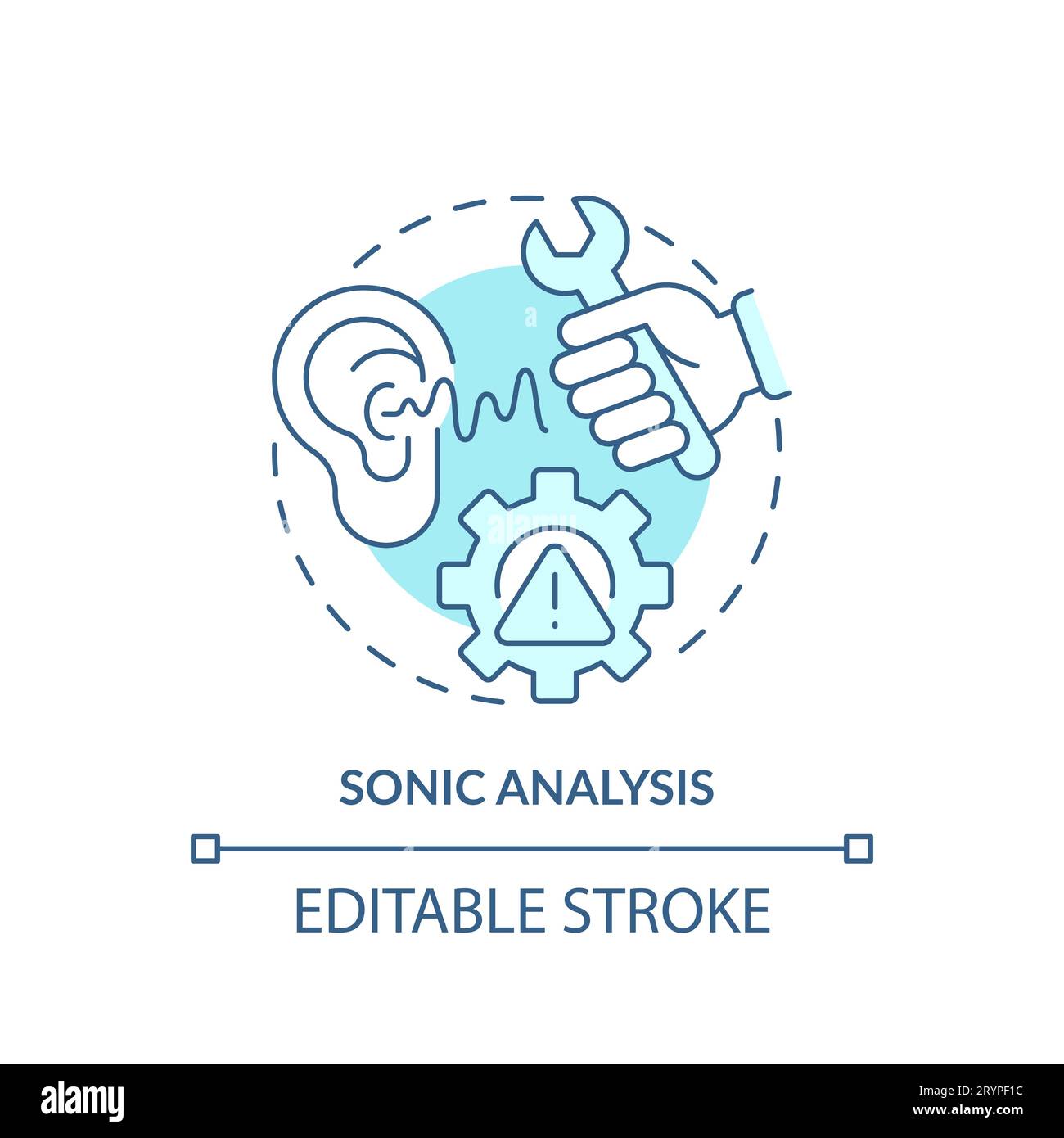 2D blue thin linear icon sonic analysis concept Stock Vector Image ...