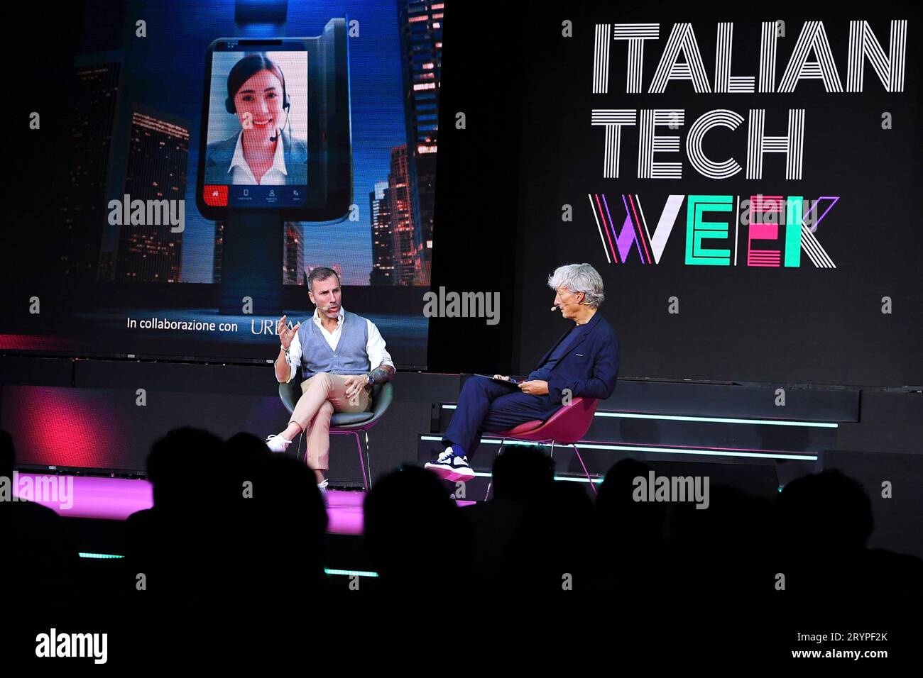 IMAGE DISTRIBUTED FOR LAPRESSE - CEO of TIM, Pietro Labriola, left ...