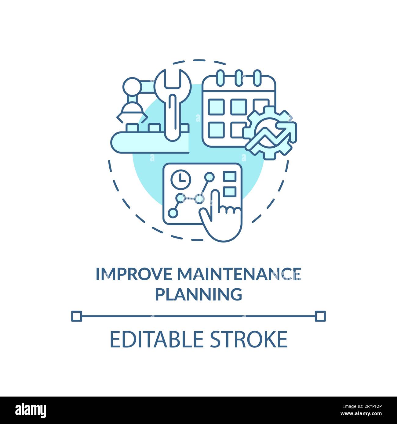 2D thin linear icon improve maintenance planning concept Stock Vector ... 2D thin linear icon improve maintenance planning concept Stock Vector ...
