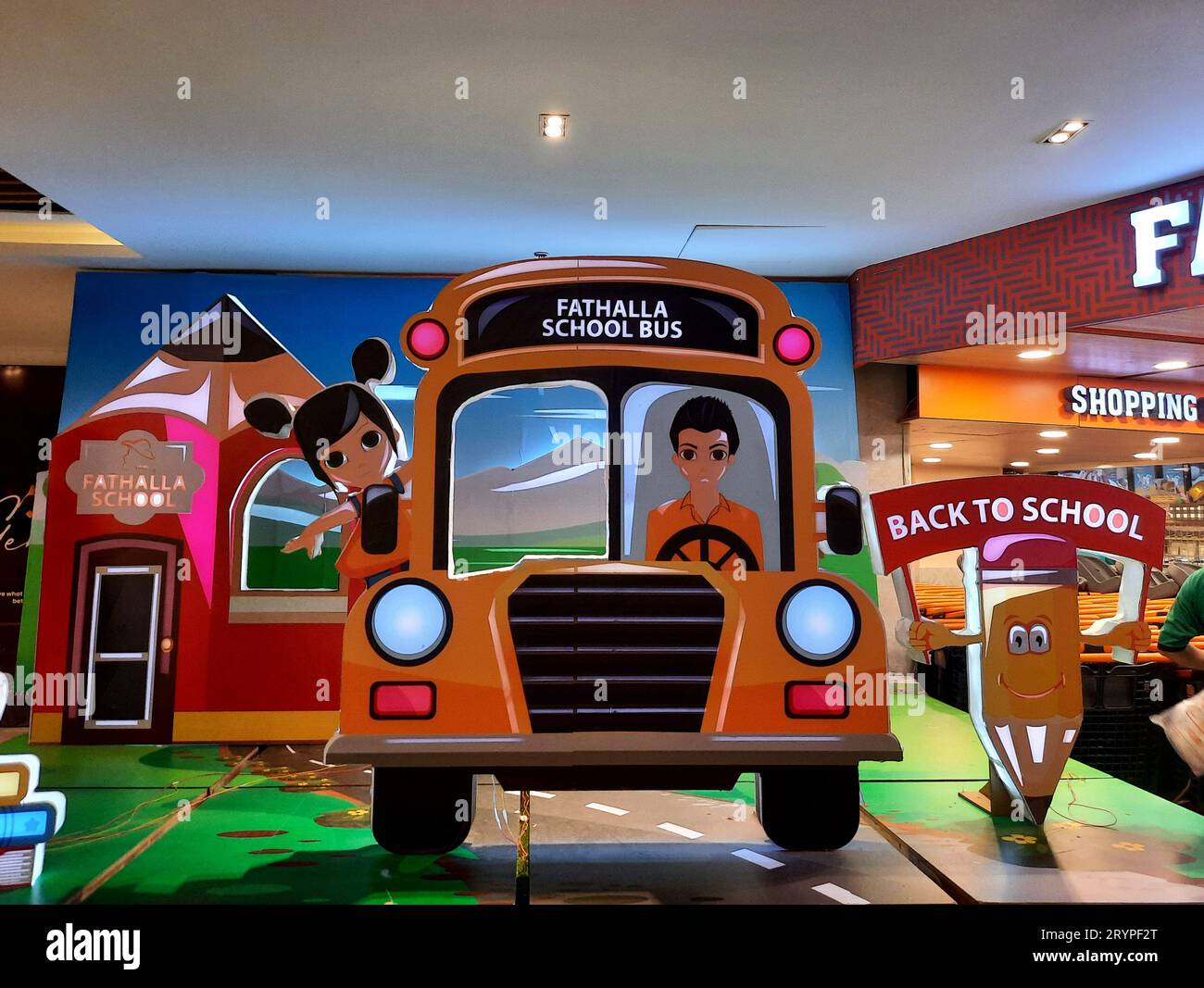 Cairo, Egypt, September 2 2023: Back to school decoration in front of ...