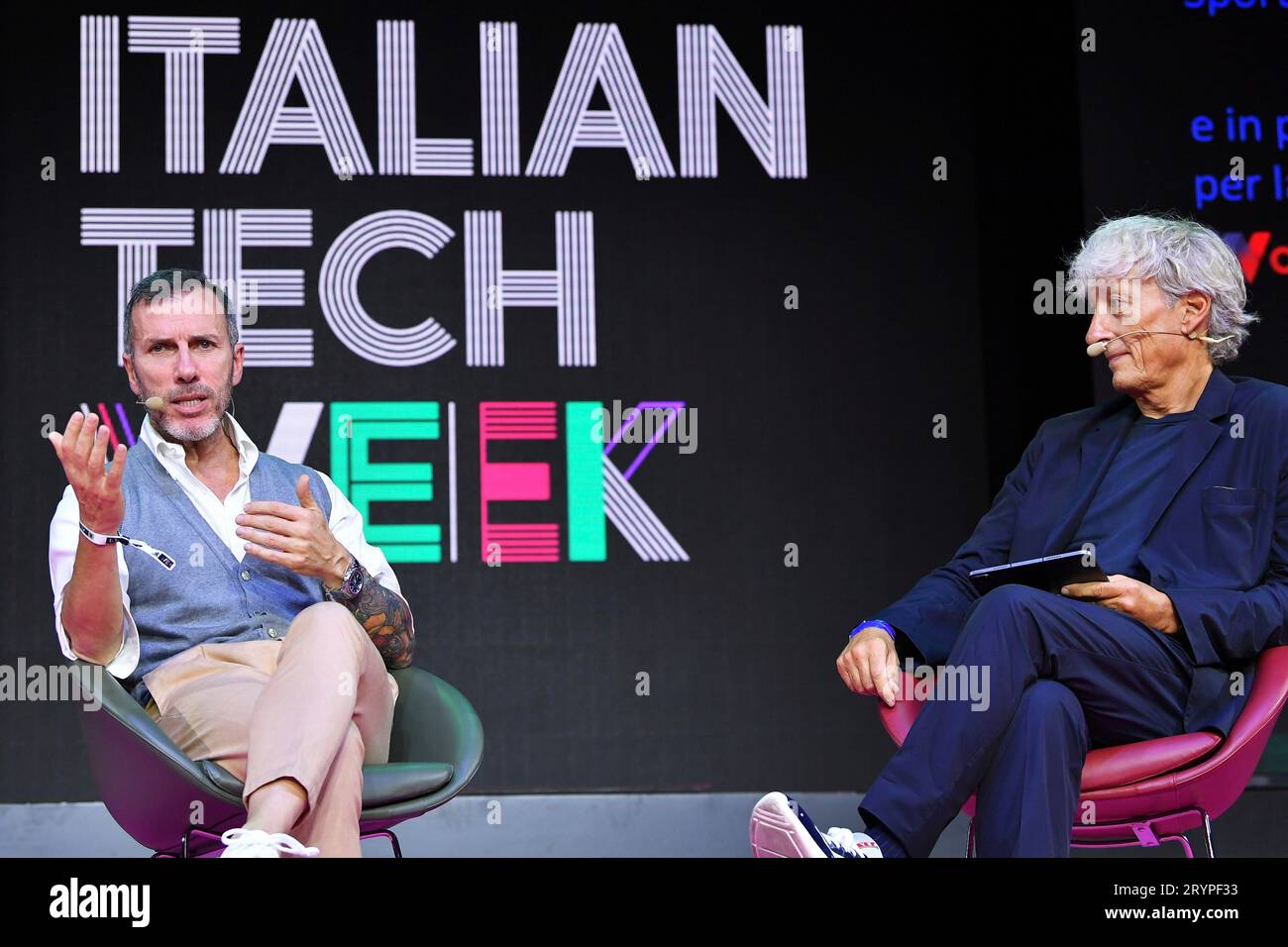IMAGE DISTRIBUTED FOR LAPRESSE - CEO of TIM, Pietro Labriola, left ...