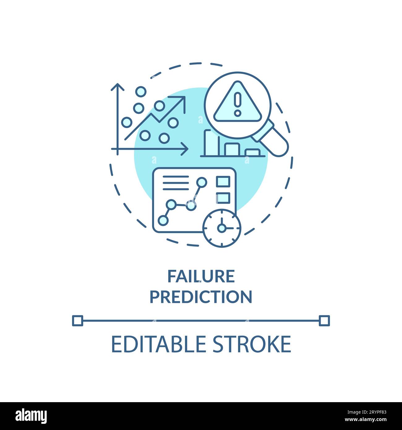 2D blue thin linear icon failure prediction concept Stock Vector Image & Art - Alamy