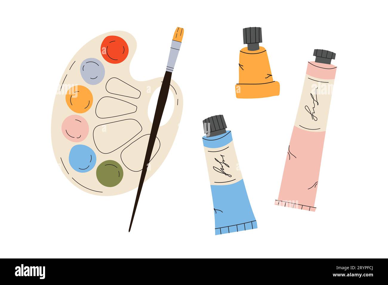 Watercolor tube paints Stock Vector Images - Alamy