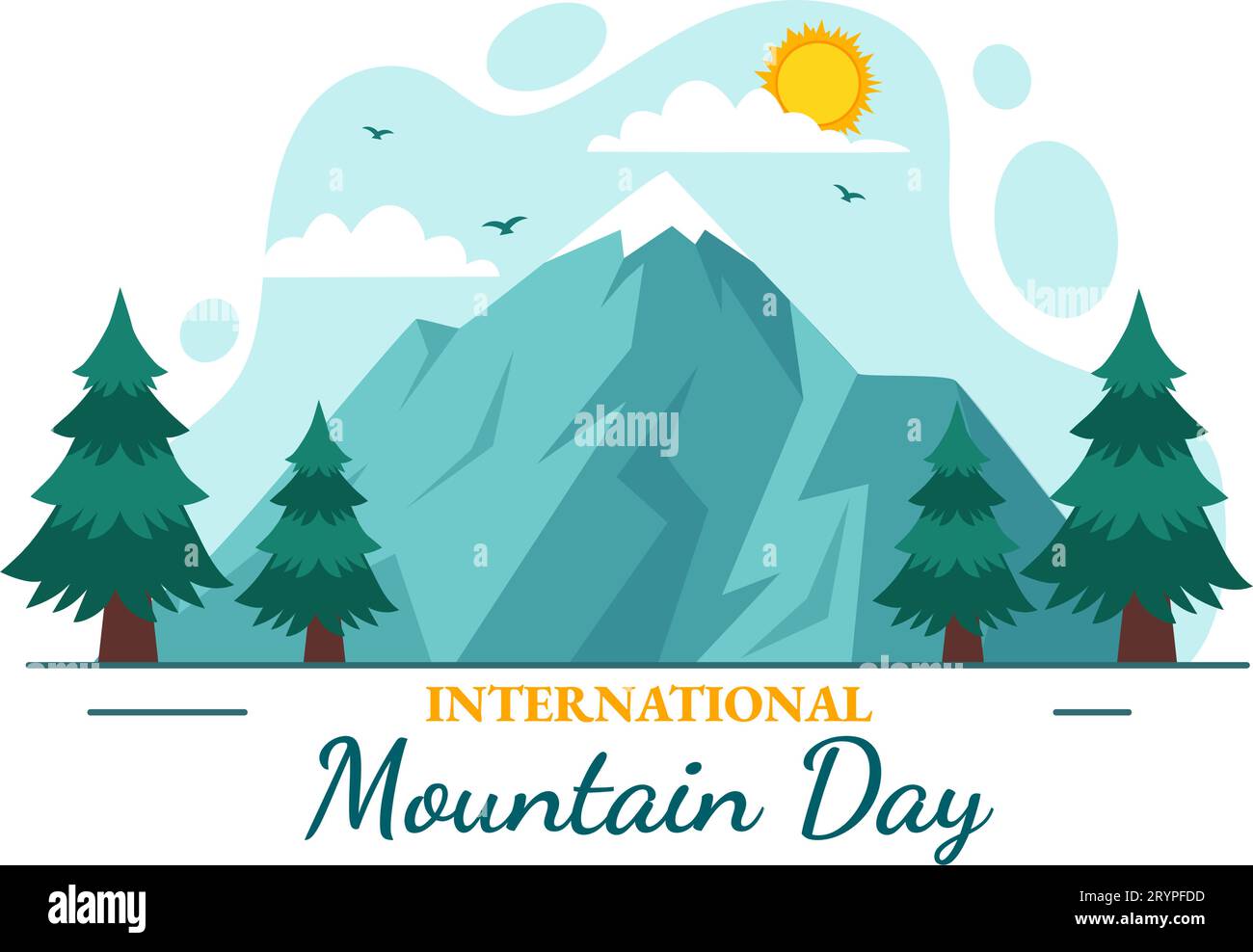 International Mountain Day Vector Illustration on December 11 with ...