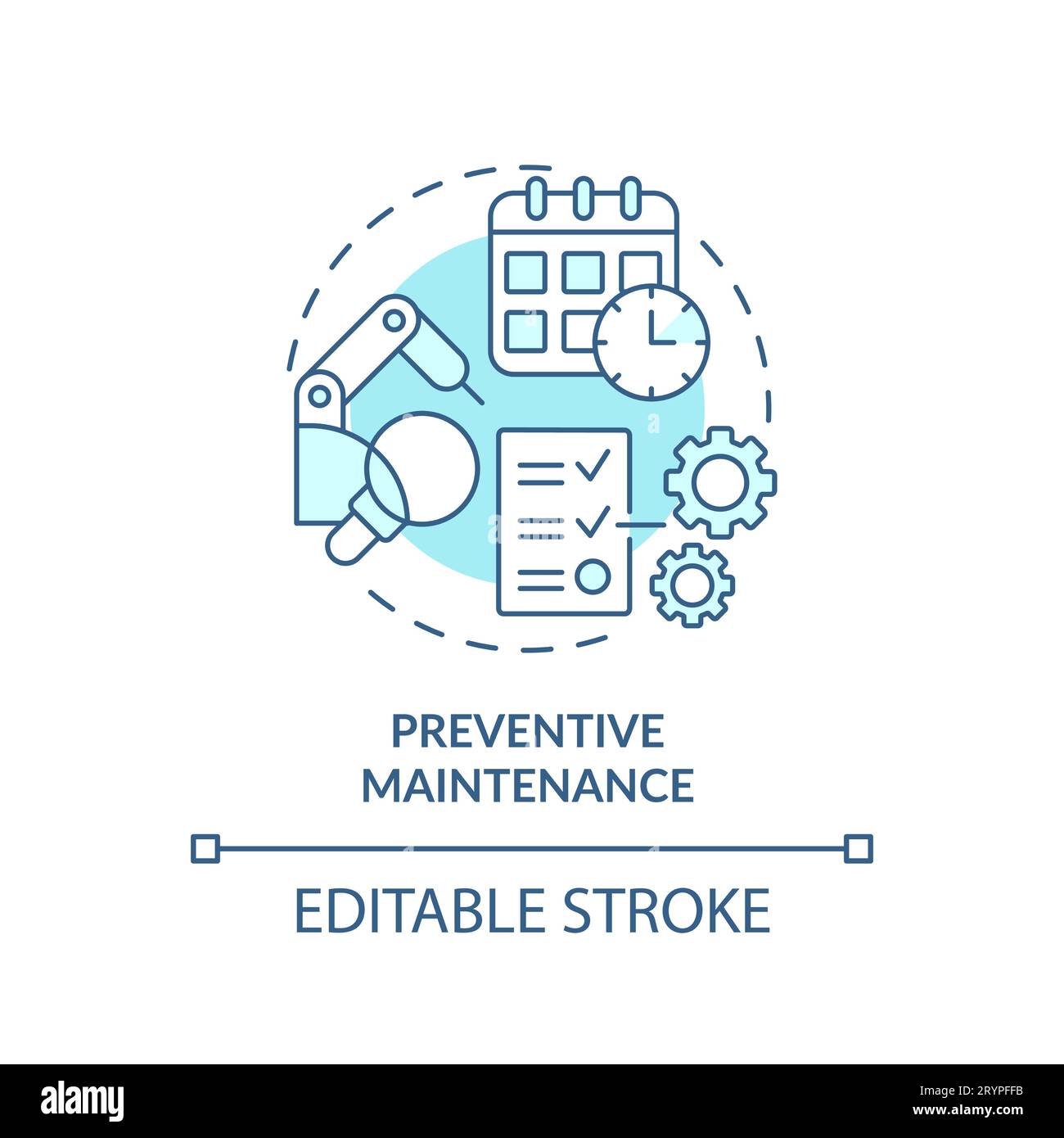 2D blue thin linear icon preventive maintenance concept Stock Vector ... 2D blue thin linear icon preventive maintenance concept Stock Vector ...