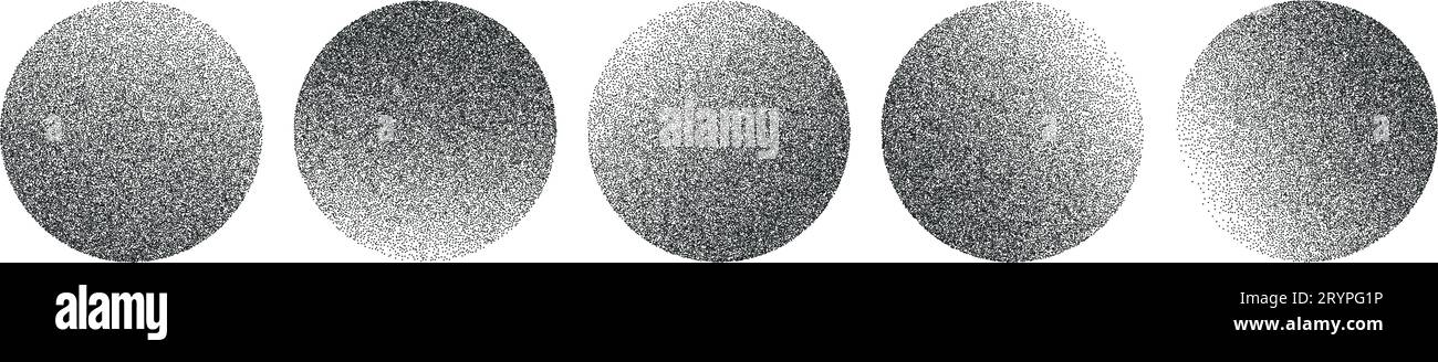 Circular shape with grainy texture, gradients and shades. The stipple ...