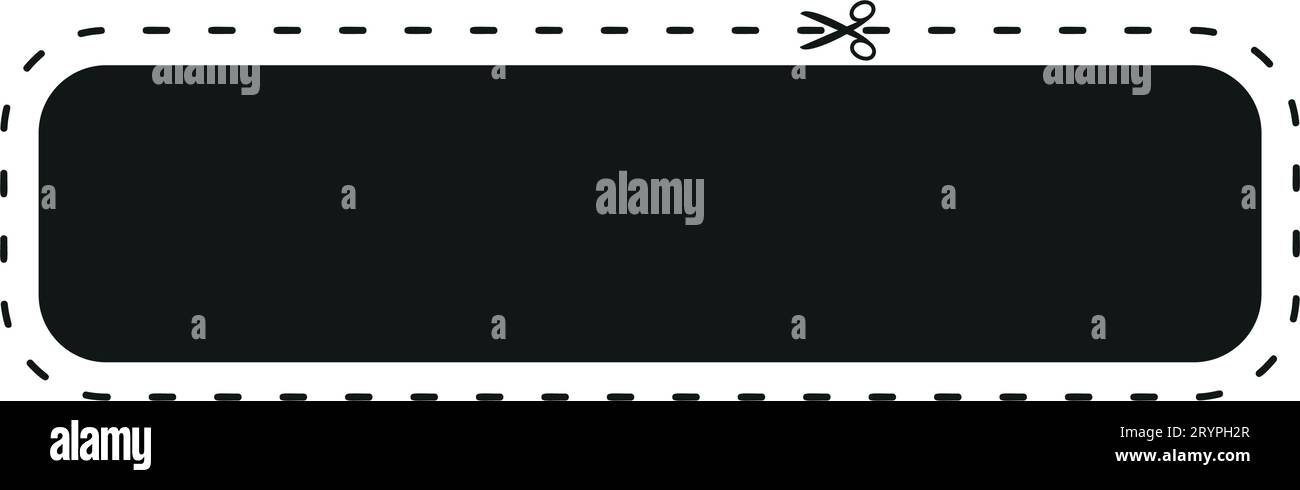 Cut line icon with scissor, cut here guidance, scissors and dash ...