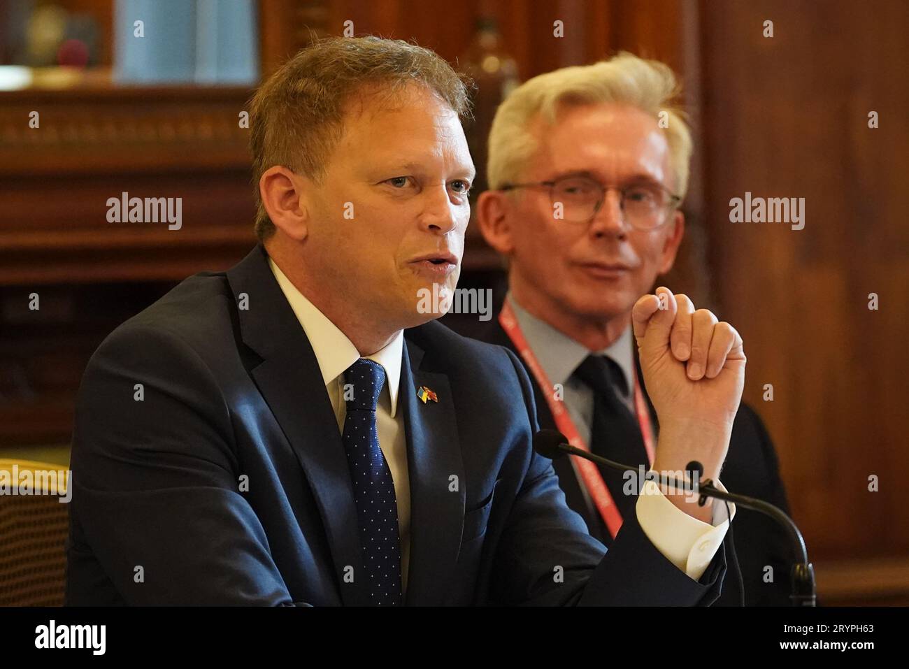 Defence Secretary Grant Shapps (left) and Professor Malcolm Chalmers ...
