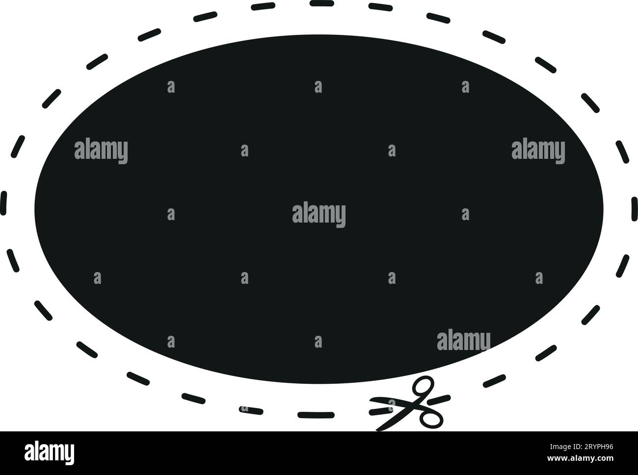 Cut line icon with scissor, cut here guidance, scissors and dash ...