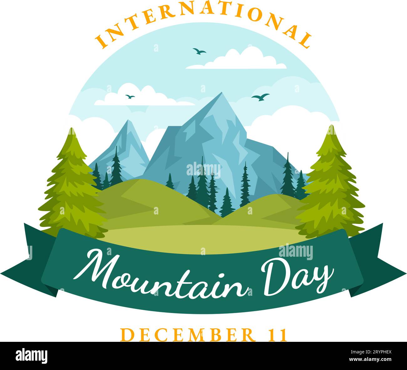 International Mountain Day Vector Illustration on December 11 with ...