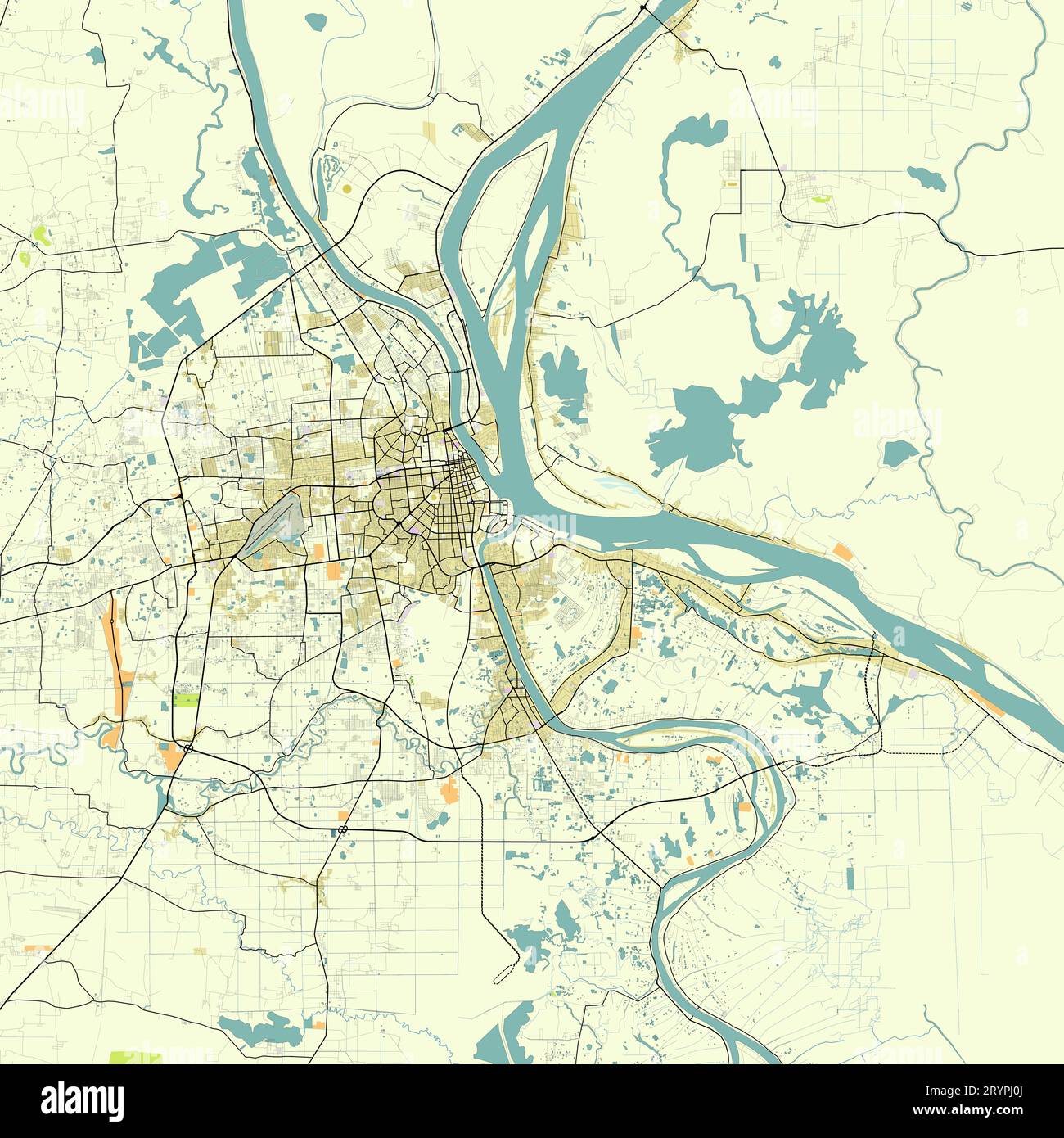 Map of Phnom Penh, Cambodia Stock Vector Image & Art - Alamy