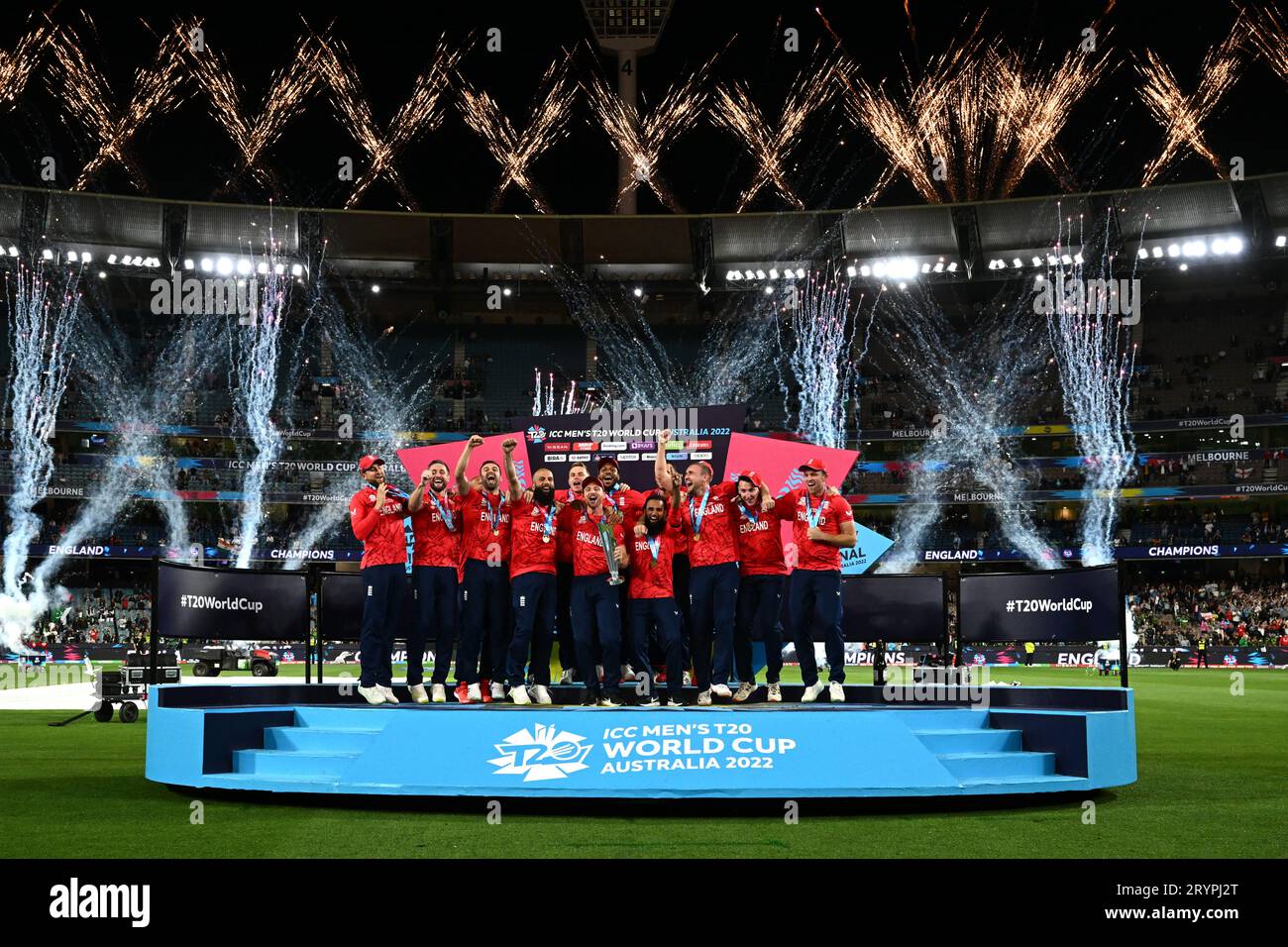 File photo dated 13-11-2022 of England lifting the trophy after winning ...